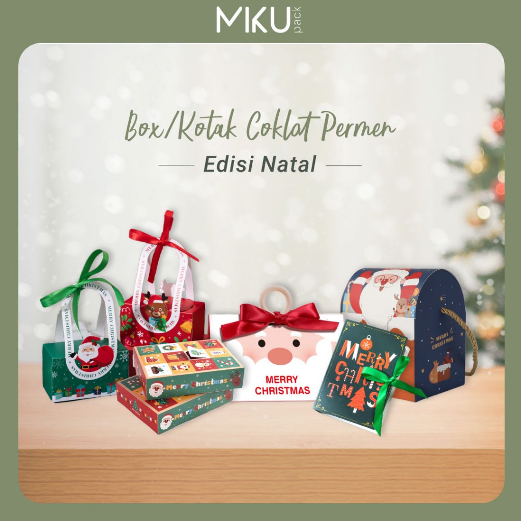 Jual Dus Box Bingkisan Motif Natal Kotak Permen Cokelat | Tas Goodie ...
