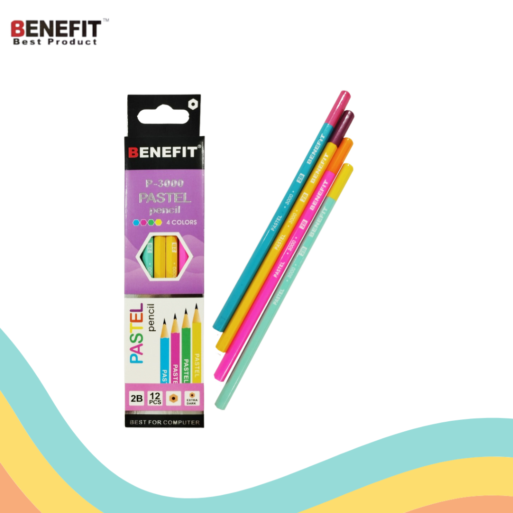 Jual PENSIL 2B BENEFIT P-3000 PASTEL (12 PCS) | Shopee Indonesia