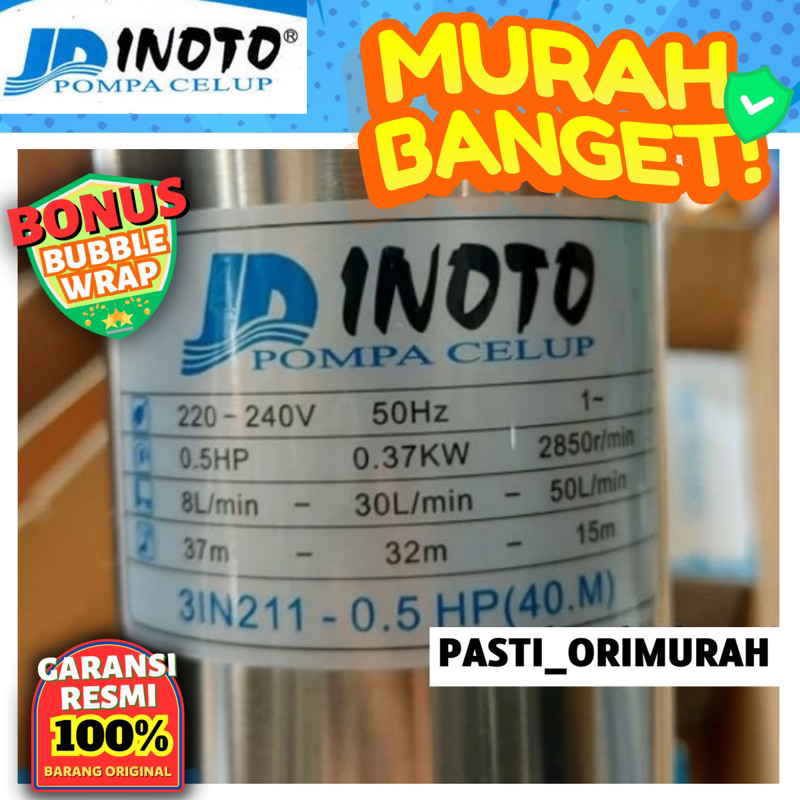 Jual Submersible Pump Inoto 0.5HP 1/2HP 1 0,5 Hp + Control Box Pompa ...