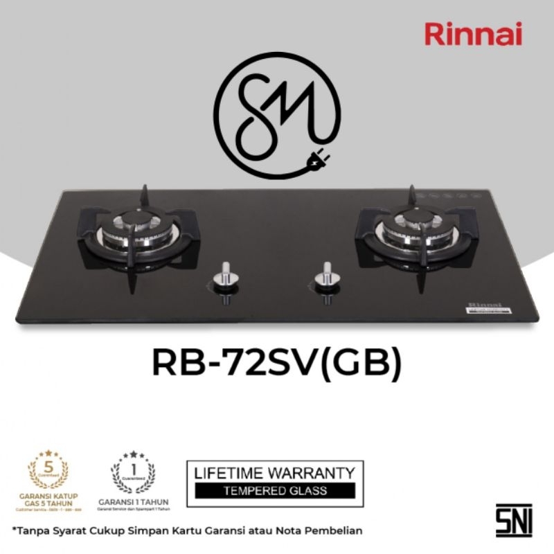Jual Kompor Gas Tanam Rinnai RB-72SV (GB) Kaca Schott 2 tungku RB72SV GB | Shopee Indonesia