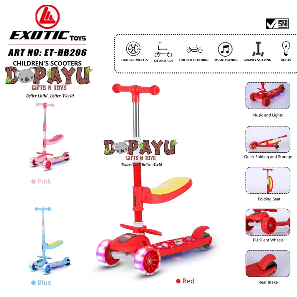 Jual Scooter Skuter Anak Otoped Exotic ET HB206 Roda 3 Bisa Lipat ...