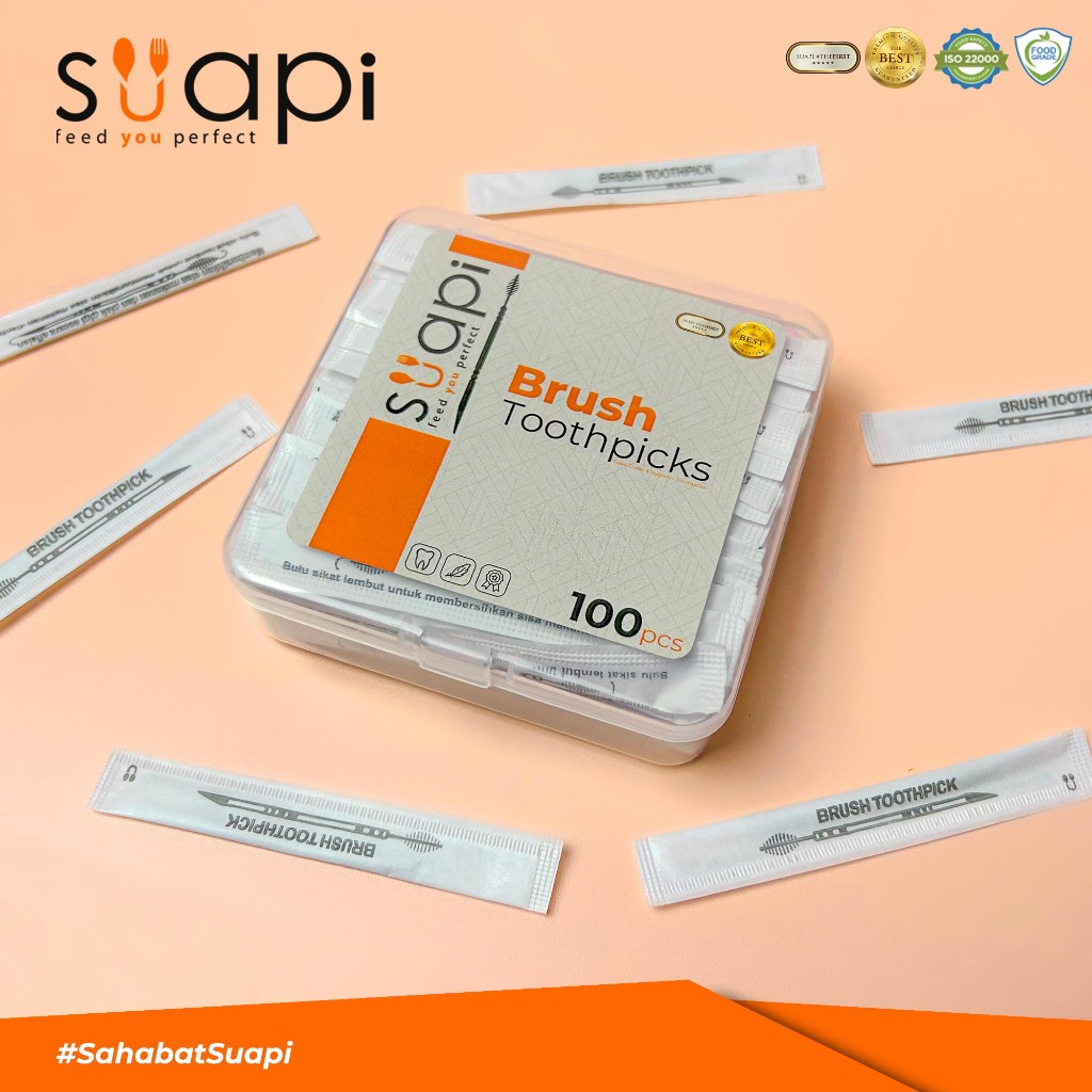 Jual [100 pcs Travel Pack] SUAPI Tusuk Gigi Plastik bungkus individual ...