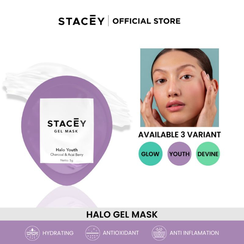 Jual Stacey Halo Gel Mask - Masker Jelly Whitening and Brightening ...
