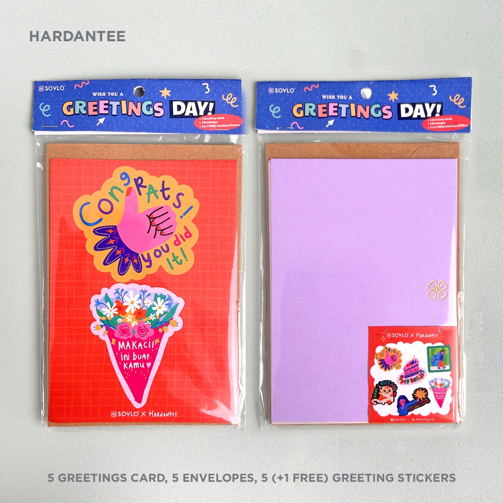 Jual Sovlo Greetings Card + Sticker Pack - Kartu Ucapan DIY dan Stiker ...