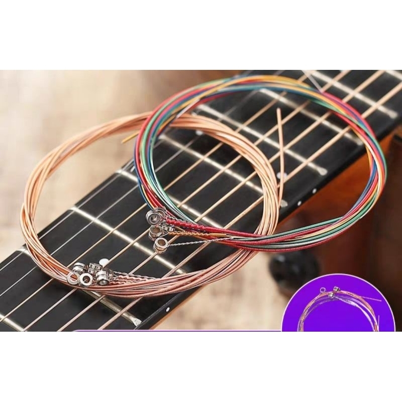Jual SENAR GITAR AKUSTIK WARNA WARNI (1SET) | Shopee Indonesia