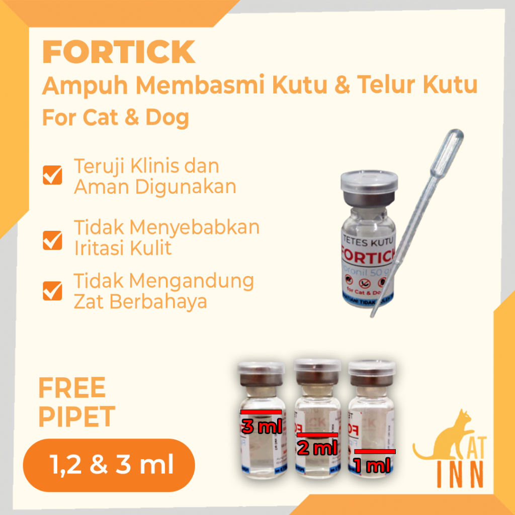 Jual FORTICK / Obat Tetes Kutu Anjing dan Kucing / Cat & Dog / 1 ml 2 ...