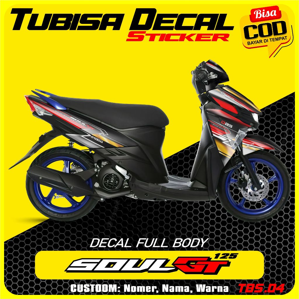Jual Decal Stiker Full Body SOUL GT 125 - Sticker Striping Standar SOUL ...