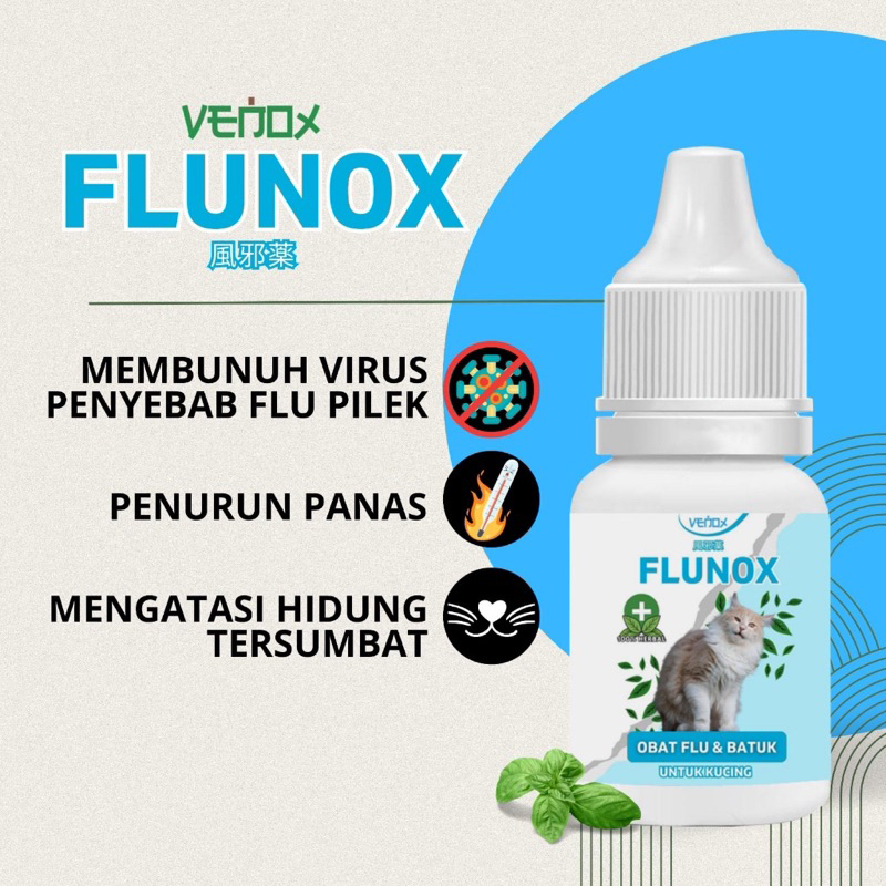 Jual Flunox Flu Venox Obat Flu Kucing Pilek Bersin Hidung Tersumbat ...