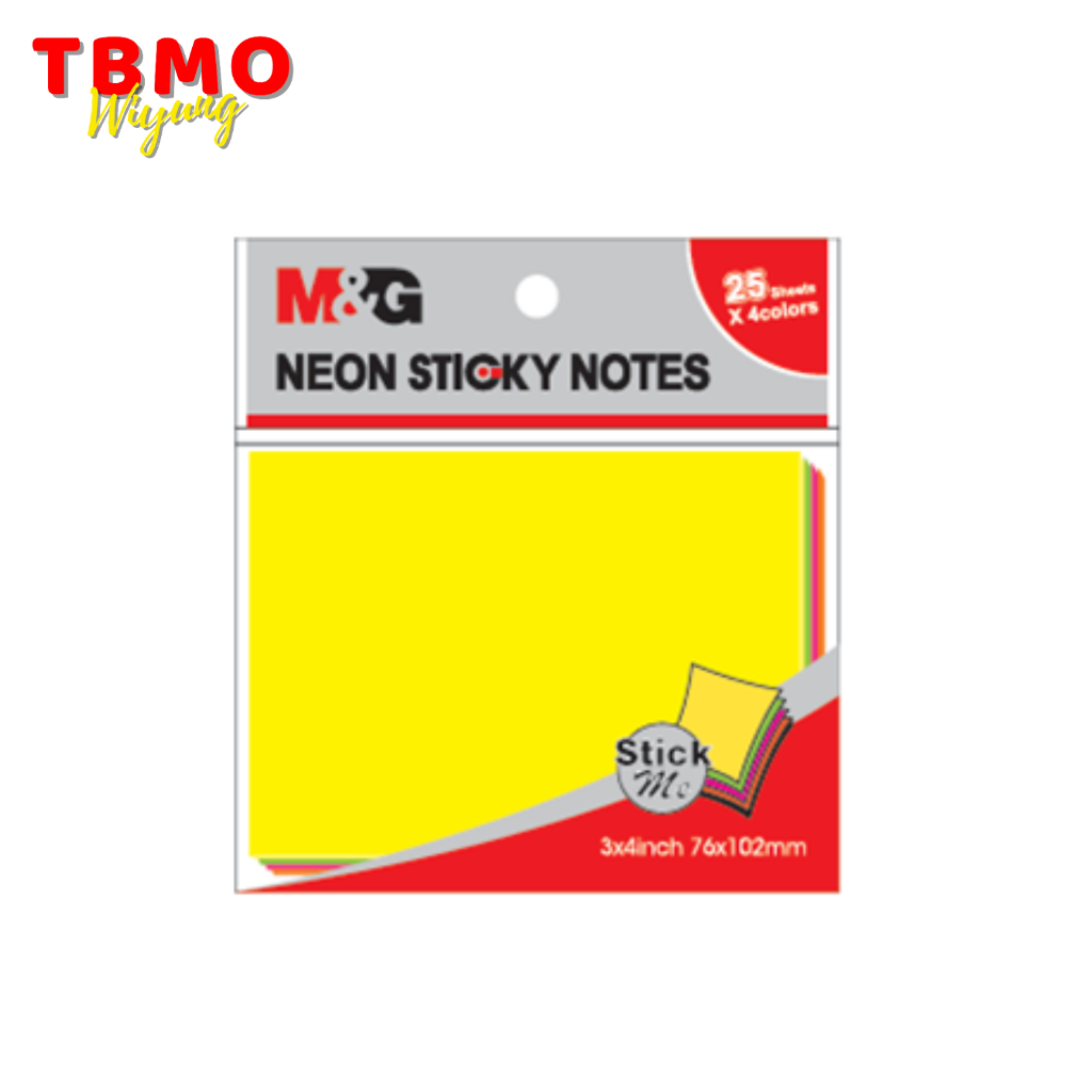 Jual TBMO M&G 3x4 Sticky Note Neon Color 76x102mm 100 Sheets YS-184 ...