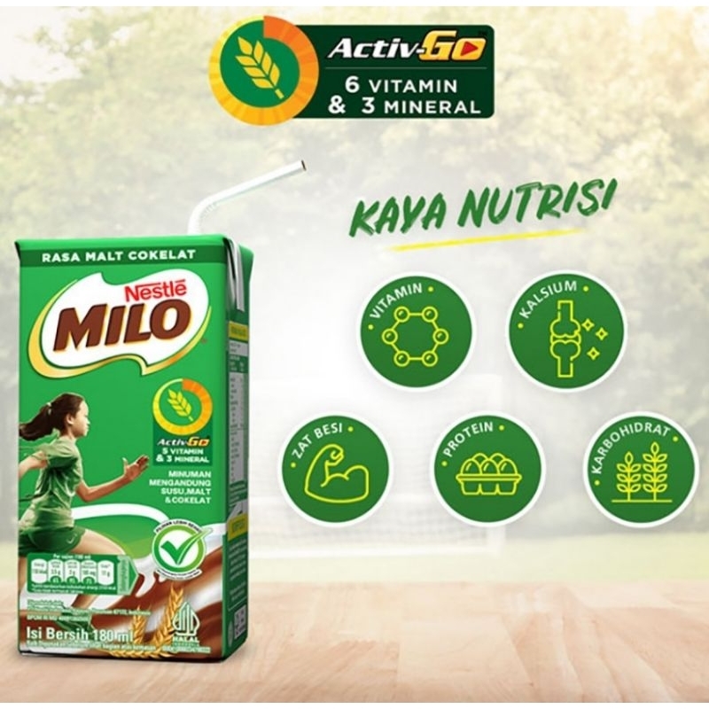 Jual MILO Activ-Go Cokelat UHT 180ml | Shopee Indonesia