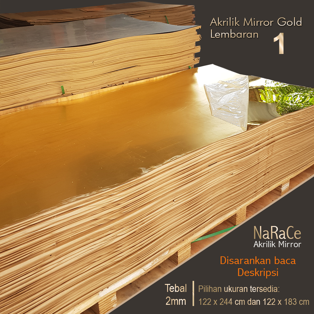 Jual Akrilik Mirror Lembaran Gold, Silver, Rose Gold tebal 2mm, Acrylic ...