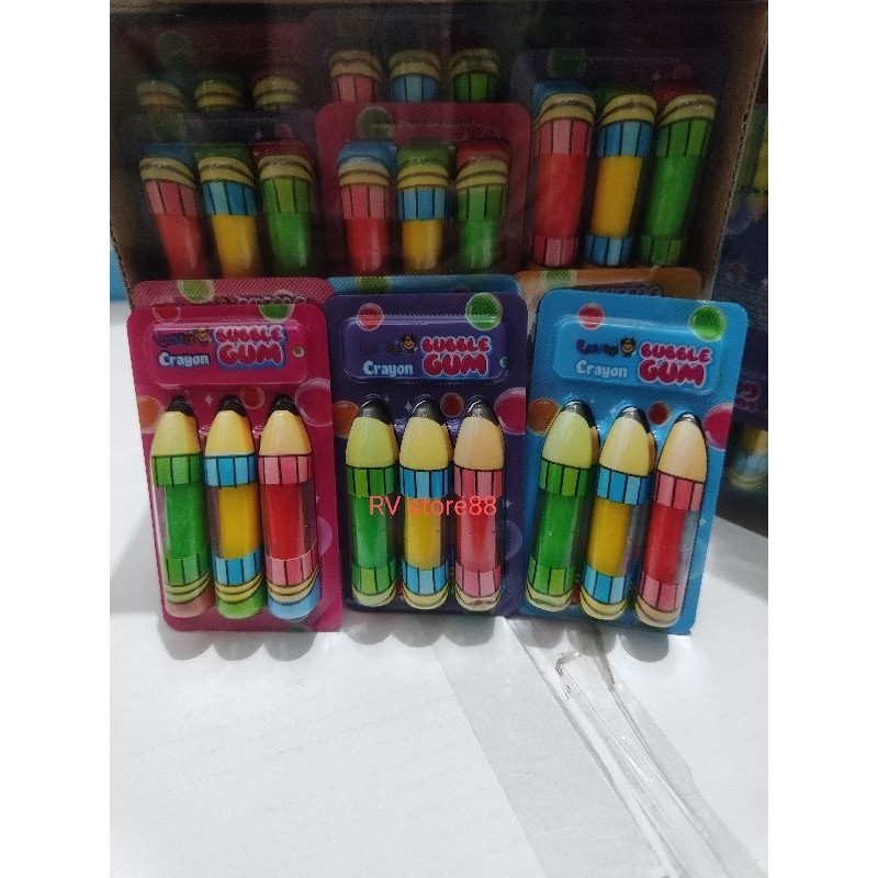Jual permen bubble gum crayon luvmi isi 30pc | Shopee Indonesia