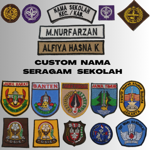 Jual Bordir Nama Nametag Siswa Siswi Seragam Anak Sekolah, Pramuka ...