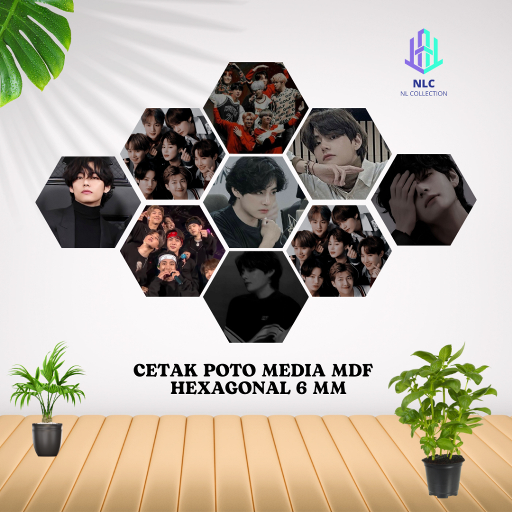 Jual CETAK PHOTO + BINGKAI KAYU HEXAGONAL 20X17 CM | Shopee Indonesia
