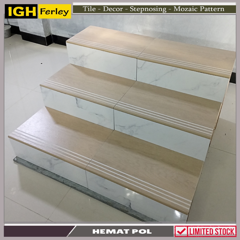 Jual Stepnosing Granit 30x50 Motif Kayu Coklat Matt Tekstur Lantai ...