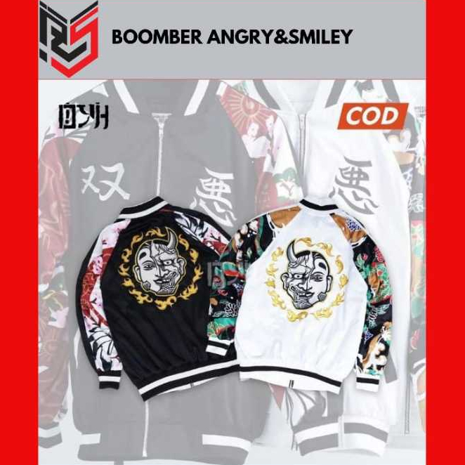 Jual Jaket Sukajan angry smiley / Jaket Sukajan smiley angry tokyo ...