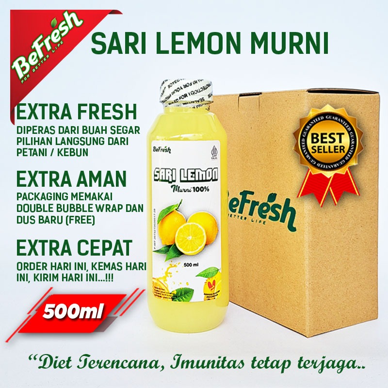 Jual Befresh Sari Lemon 500ml Fresh Pure Lemon Juice Asli Murni 100% ...