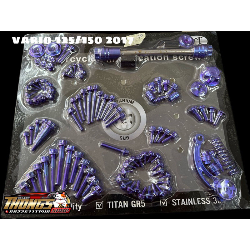 Jual Baut Set Titanium Ptitanium Honda Vario 125/150 2015-2017 | Shopee ...