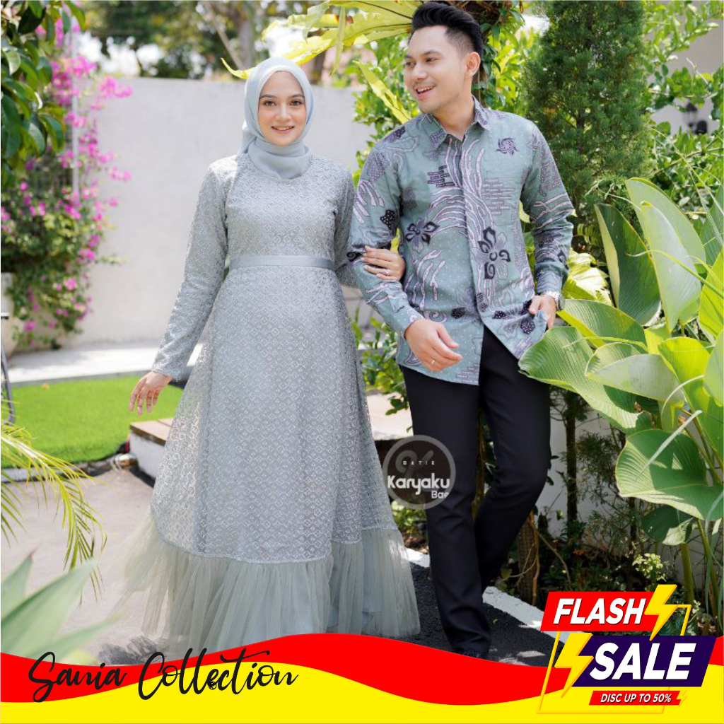 Jual Baju Couple Pasangan Terbaru 2024 Batik Gamis Kebaya Kapel Keluarga Suami Istri Batik ...