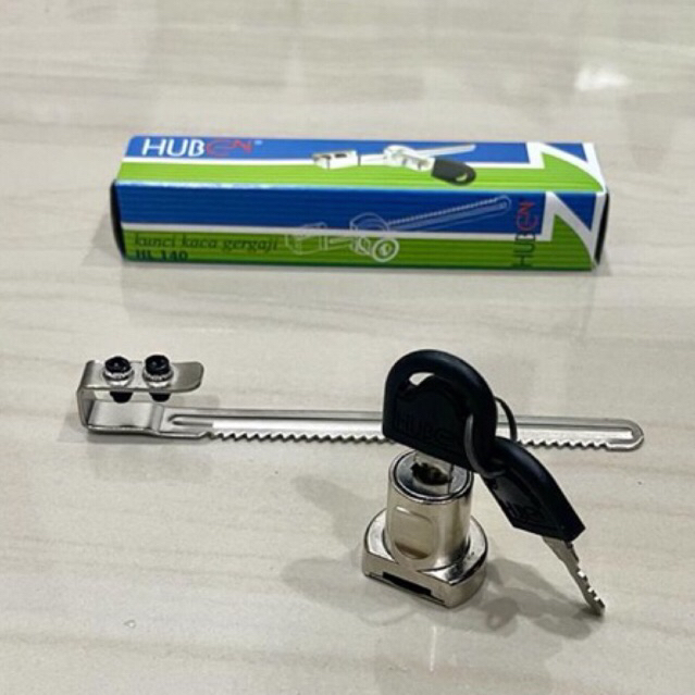 Jual HUBEN HL140 kunci kaca etalase lemari pintu geser HL 140 sliding lock sorong gergaji hubend ...