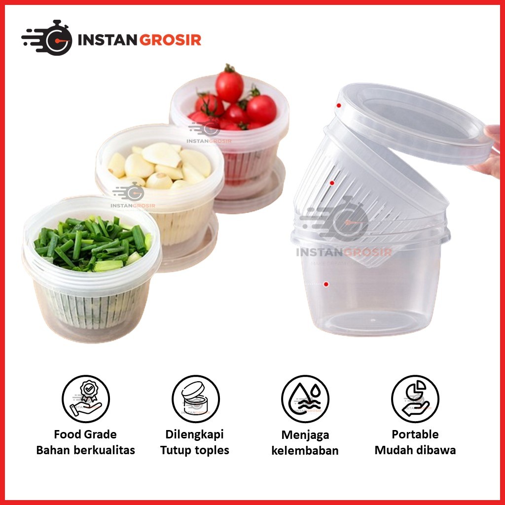 Jual Toples saringan sayuran dikulkas wadah sayur tirisan bulat ...