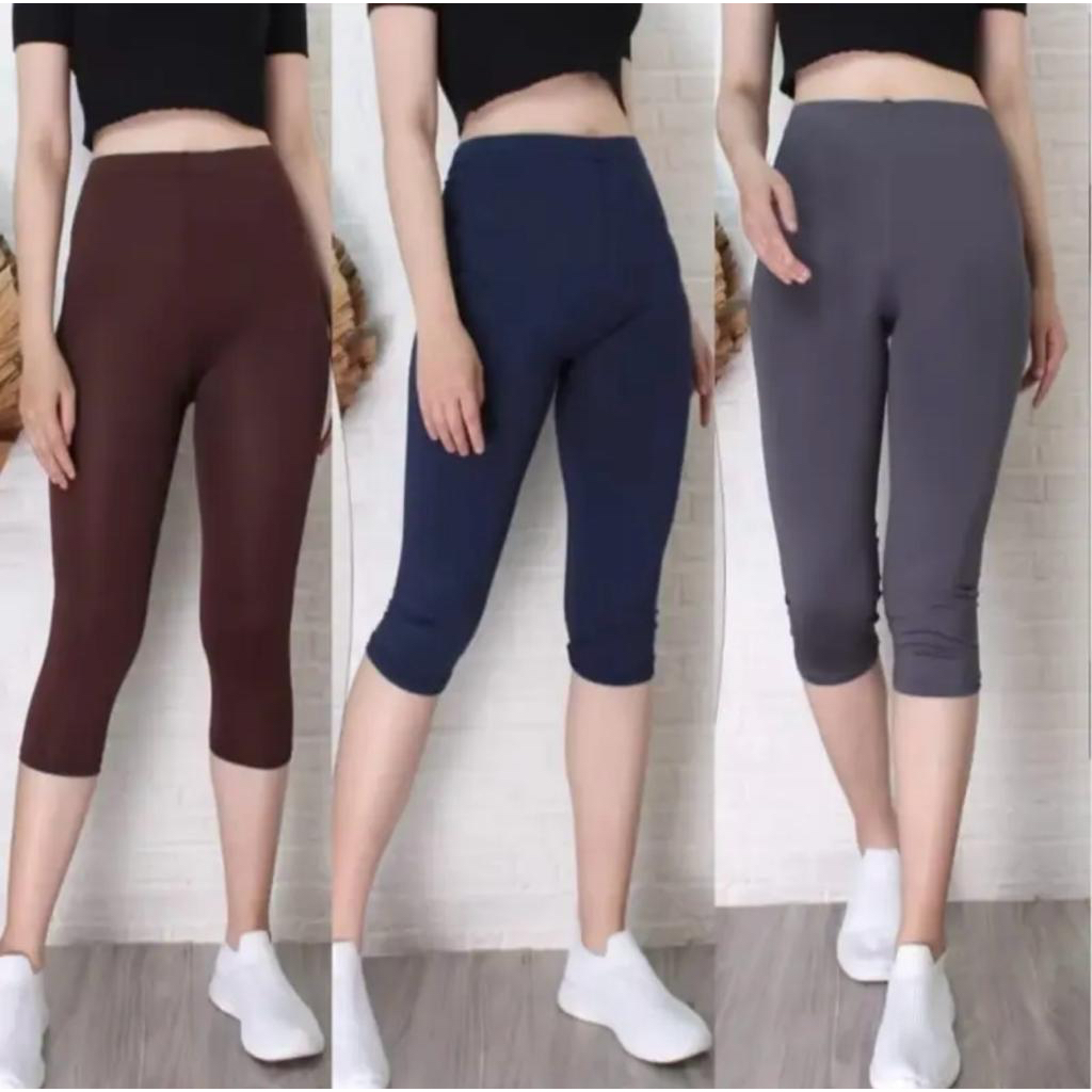 Jual Celana Legging 7/8 Tebal Lembut Halus Spandek Premium Leging Lari ...