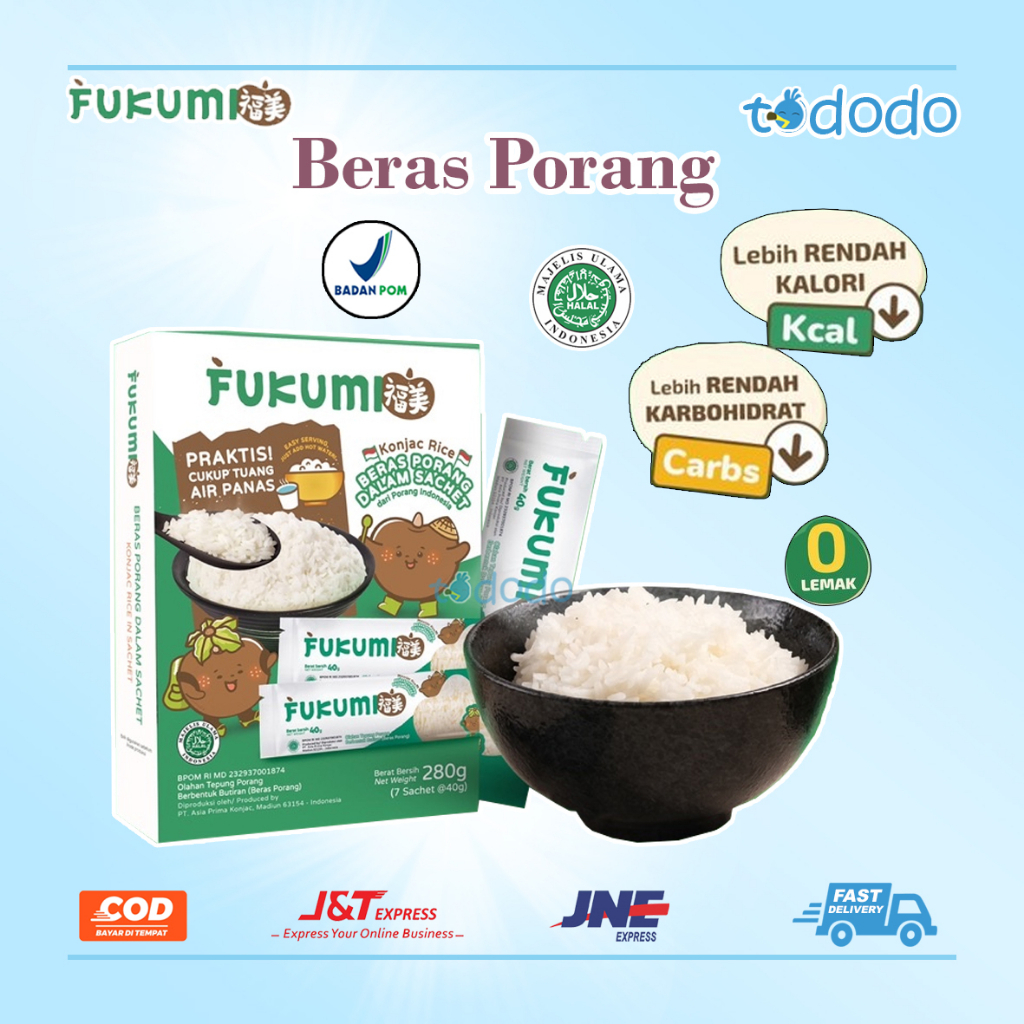 Jual Beras Porang FUKUMI Box Sachet Shirataki Konjac Rice | Shopee ...