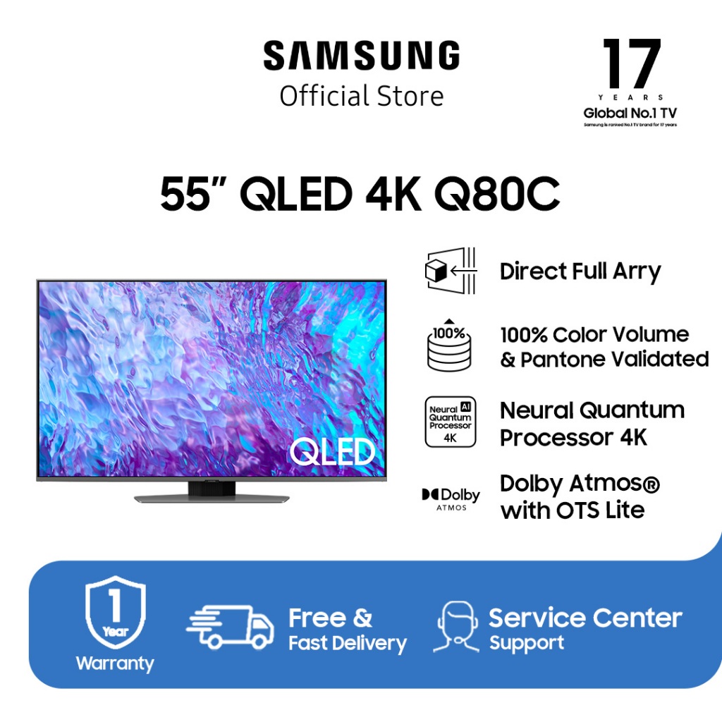 Jual Samsung Smart TV 55 inch QLED 4K Q80C dengan Direct Full Array - QA55Q80CAKXXD | Shopee ...