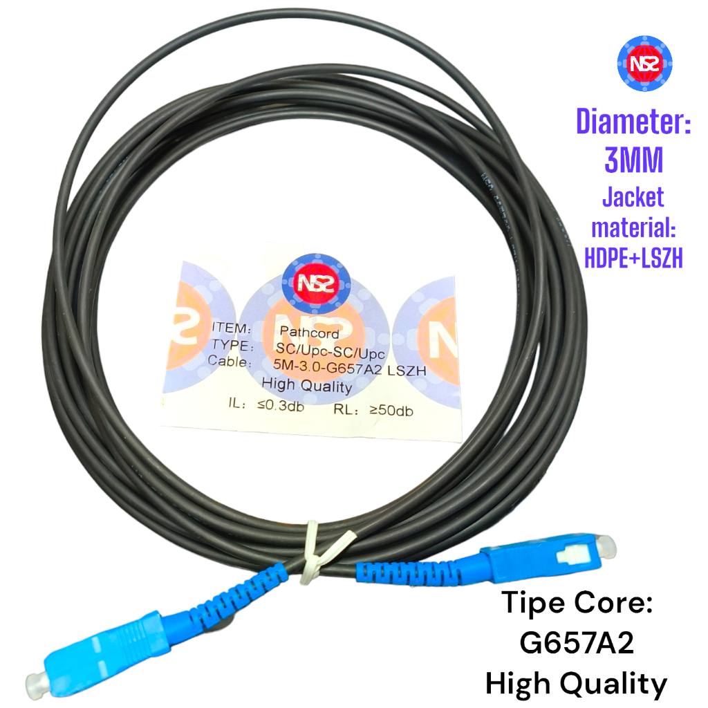 Jual fiber patch cord outdoor 5 meter sc upc NS2 g657a2 / patcord ...