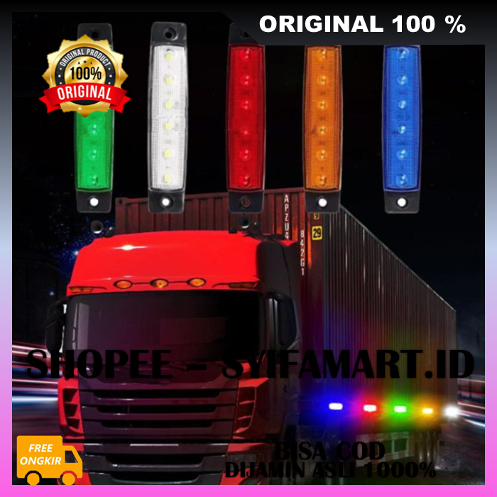 Jual BELI 1 GRATIS 1 Lampu Rambu Variasi Truk Lampu Bak Samping 12V/24V 100% ORIGINAL | Shopee ...