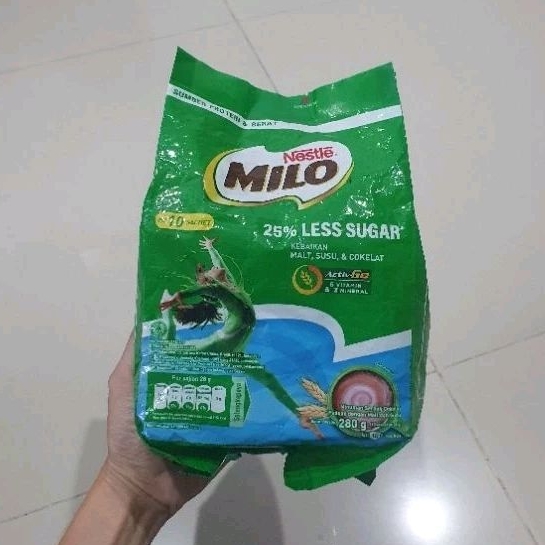 Jual Milo susu bubuk coklat active go Less Sugar ( isi 10 sachets ...