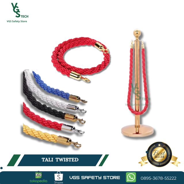 Jual Tali Pembatas Tiang Antrian Twisted | Shopee Indonesia