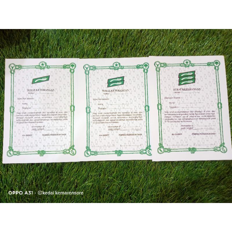 Jual SERTIFIKAT/PIAGAM TKU SIAGA MULA BANTU TATA PRAMUKA | Shopee Indonesia