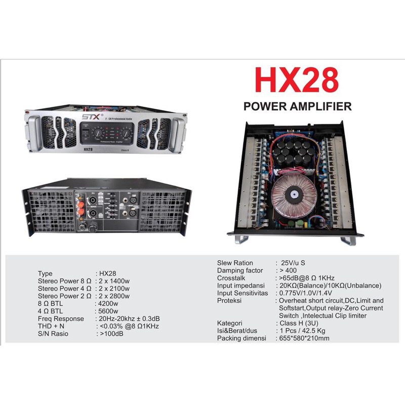 Jual Power Profesional Audio Amplifier Merk STX Type HX28 | Shopee ...