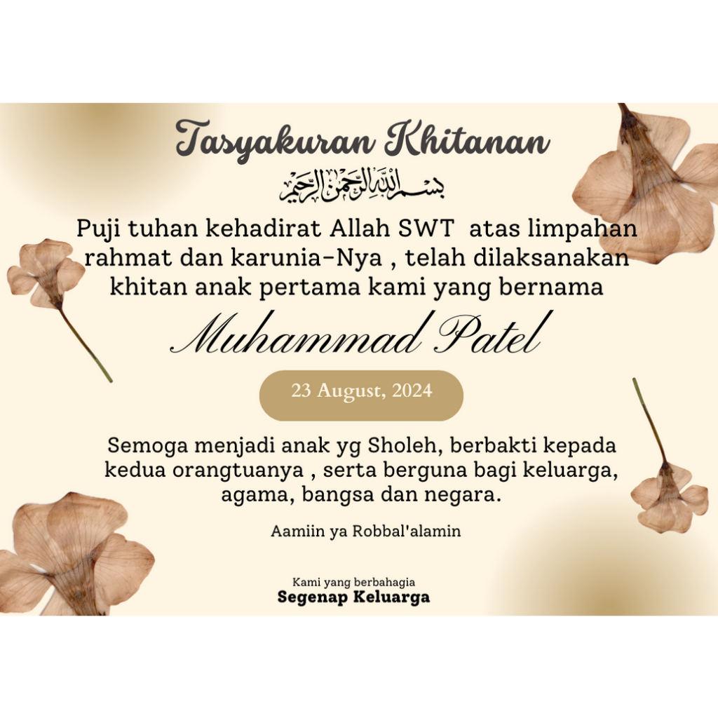 Jual Stiker Tasyakuran Khitan/Sunatan /Syukuran sunatan/stiket sunat ...