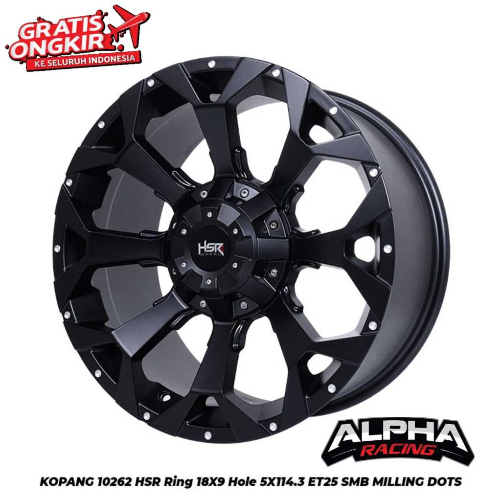 Jual Velg Mobil Hsr Ring 18 Lebar 9 Hole 5X114,3 ET 25 Smb Milling Dots ...