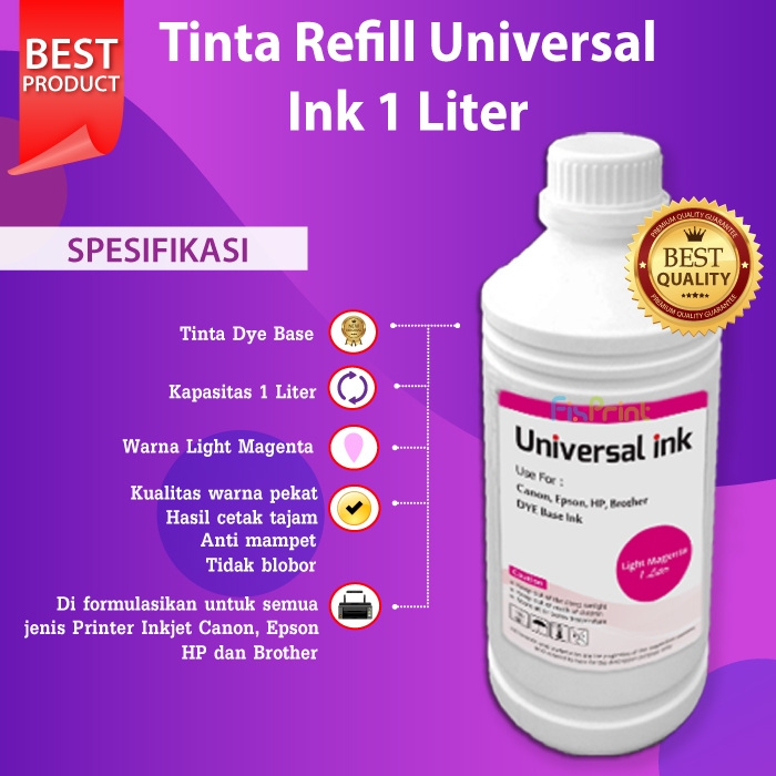 Jual Tinta Printer Ink Universal 1 Liter Cyan Magenta Yellow Black ...