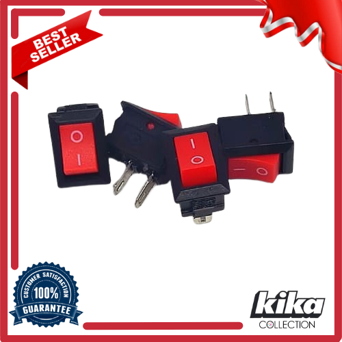 Jual Swith Saklar Merah Hitam Kotak on-off 2 kaki /2 pin tanpa lampu ...