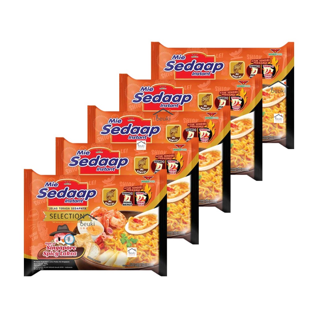 Jual 5PCS Mie Sedaap Selection Rasa Laksa Singapura | Shopee Indonesia