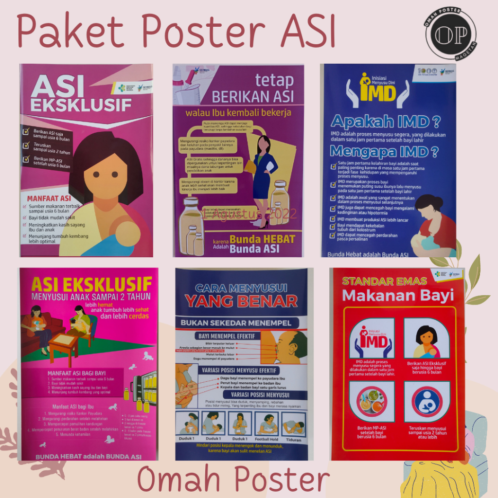 Jual Paket Poster ASI - Poster Ibu Menyusui - Ibu dan Anak - Poster Kesehatan | Shopee Indonesia