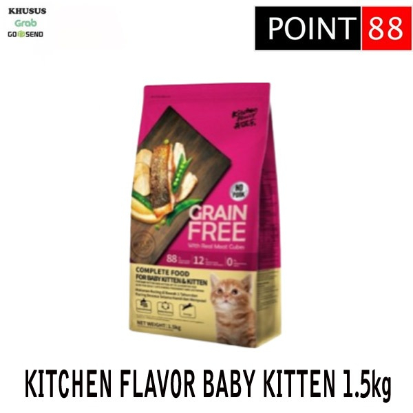 Jual KITCHEN FLAVOR - Cat Food For Kitten & Baby Kitten 1.5kg (Grab ...