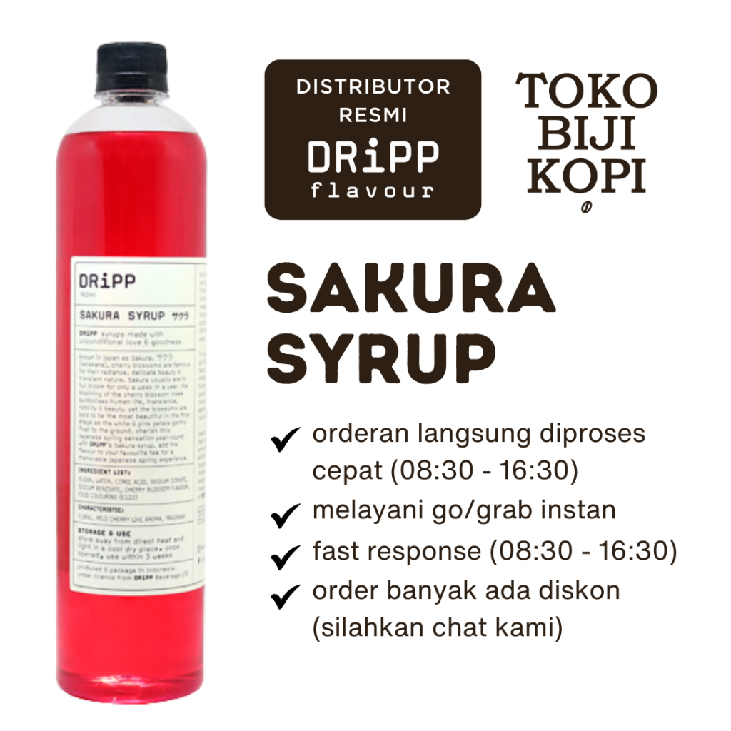 Jual DRiPP Syrup Sakura - Sirup Rasa Bunga Sakura 760 ml Floral ...