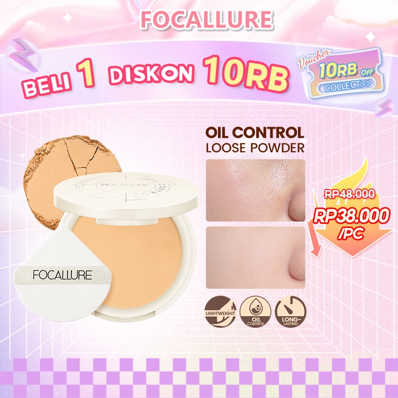 Jual FOCALLURE Matte Bedak Padat Powder Oil Control Pressed Powder ...