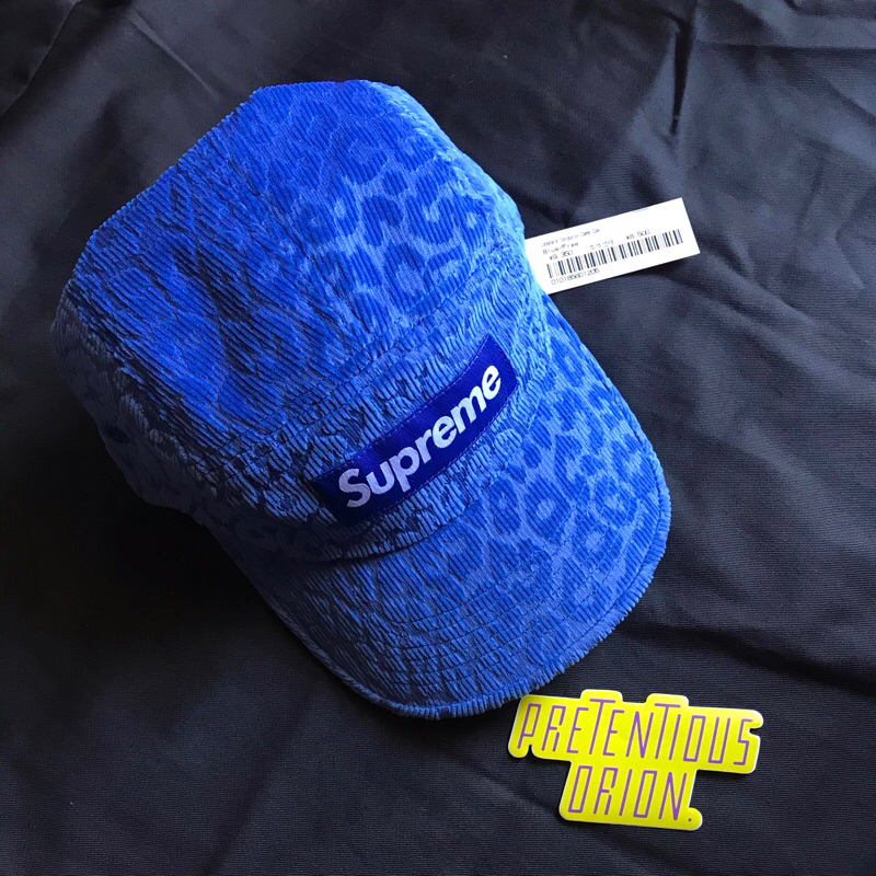 Jual Supreme Leopard Corduroy Camp Cap Blue Original ( FW23 ) | Shopee ...