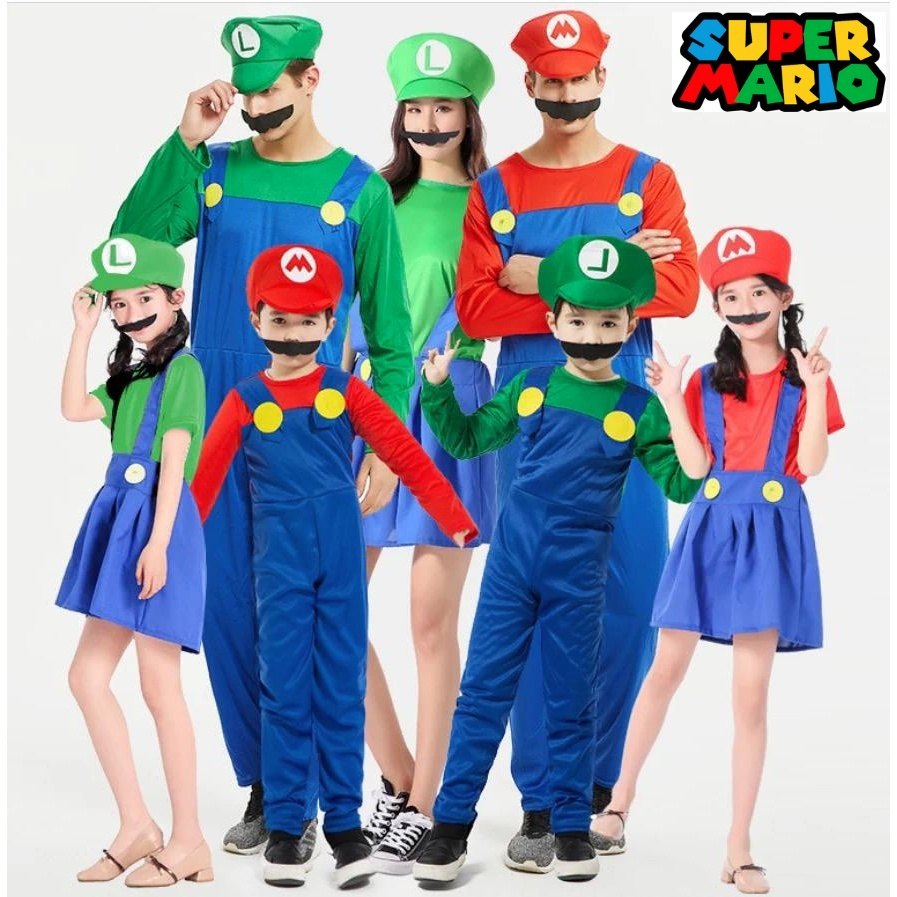 Jual Kostum Cosplay Super MARIO BROS & LUIGI Dewasa dan Anak Lucu ...