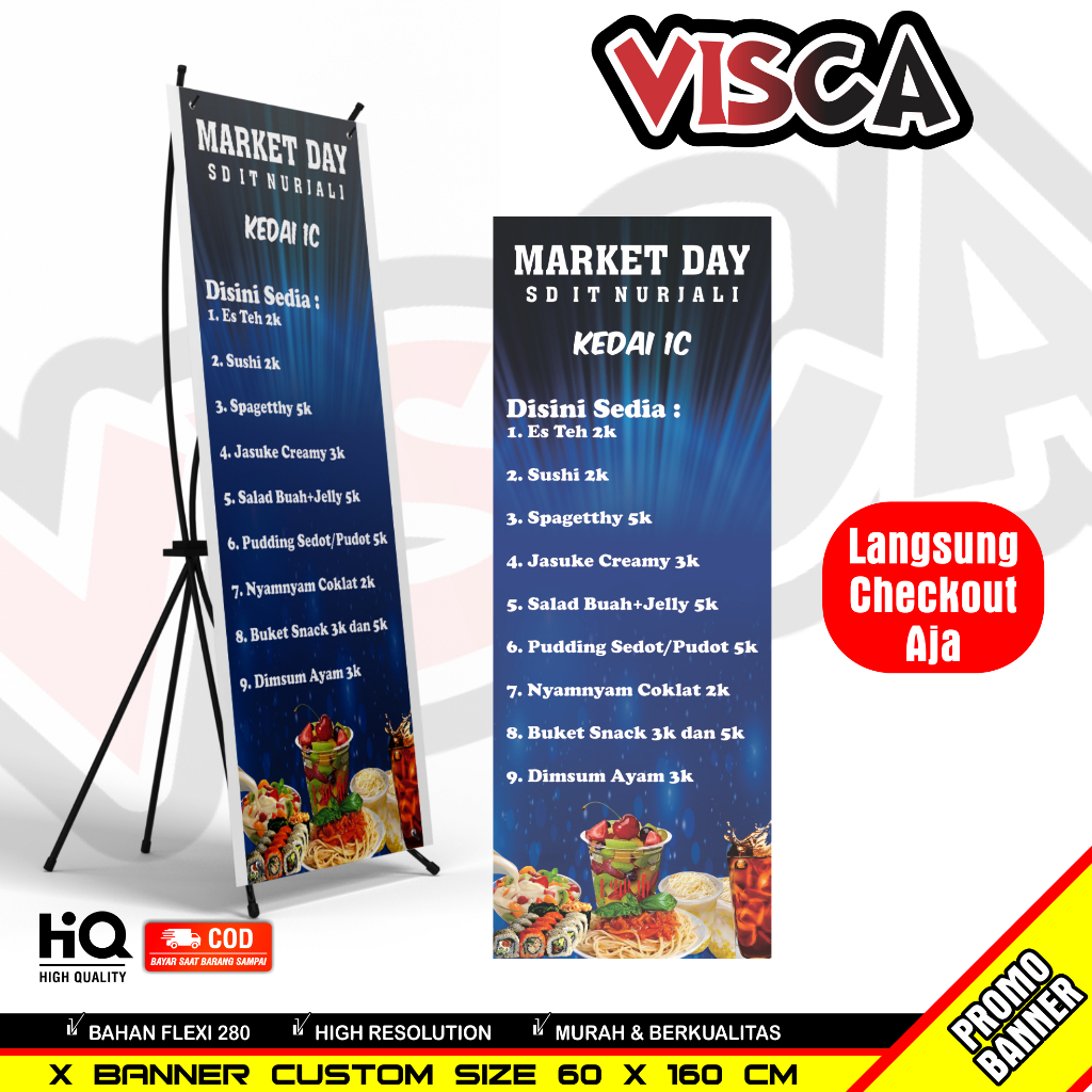 Jual Paket Lengkap Spanduk X Banner Sudah Pakai Tiang Market Day ...