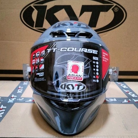 Jual KYT TT COURSE PLAIN GORILLA GREY (ORIGINAL) | Shopee Indonesia