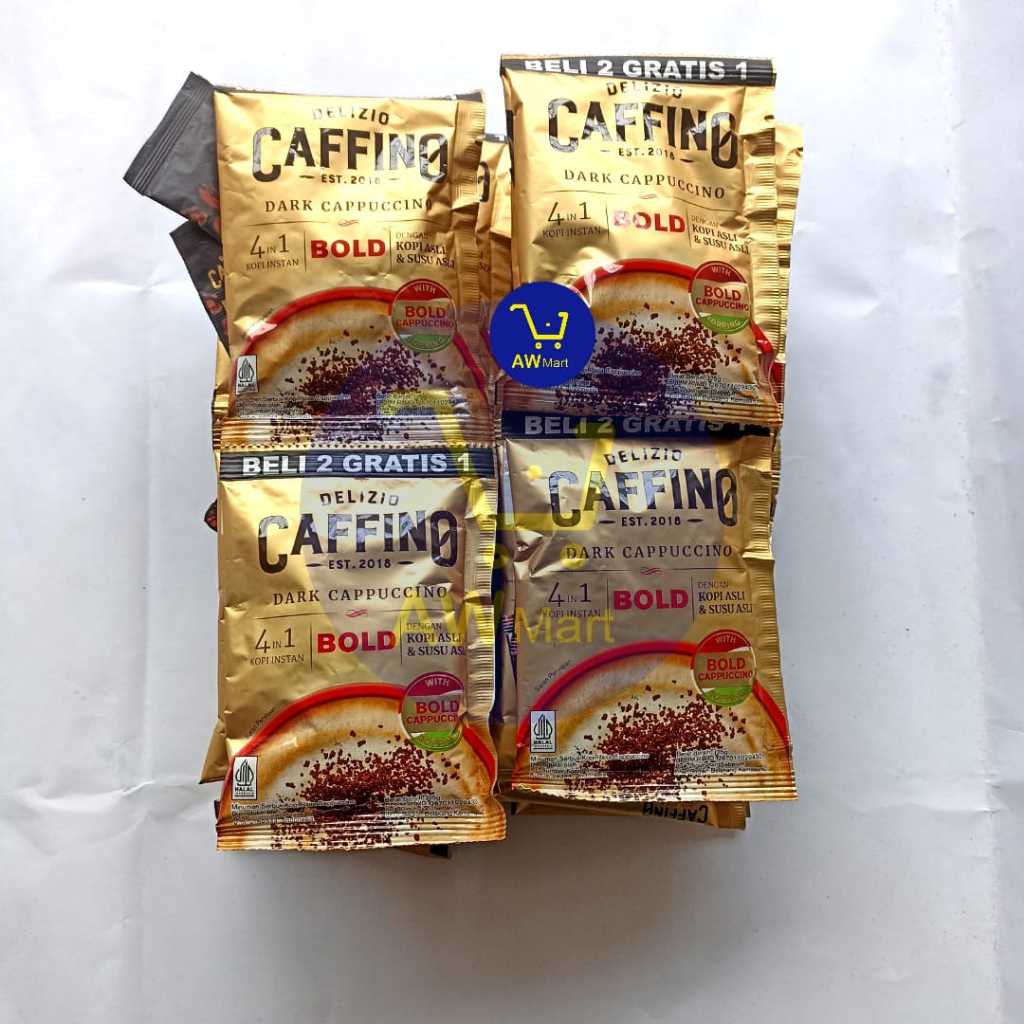 Jual DELIZIO CAFFINO DARK CAPPUCINO RENCENG ISI ( 15 SACHET X 25 GRAM ...