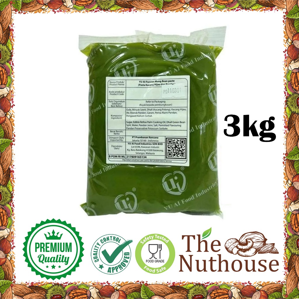 Jual 3Kg Yu Ai PANDAN / Mung Bean & Pandan Paste Filling / Kacang Hijau ...