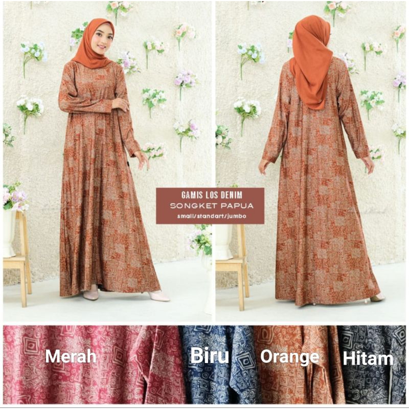 Jual GAMIS JESS NAD LOS DENIM Songket Papua Ukuran S/M | Shopee Indonesia